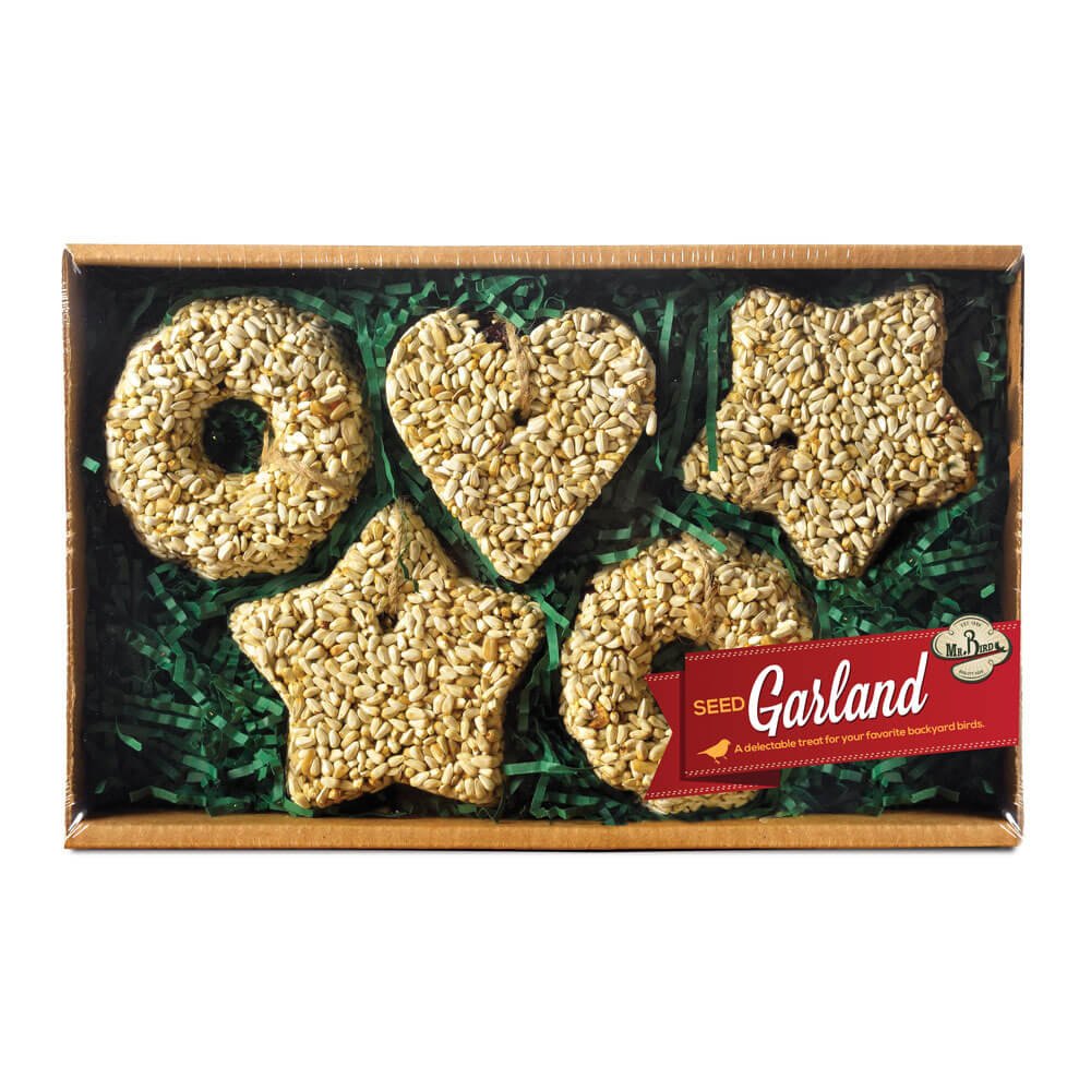 Holiday Seed Garland - Safflower 5 ornaments